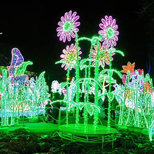 LJLNION St. Patricks Day String Lights Outdoor, 50 LED 16 FT Shamrocks Decorative Green Leaf Lights Battery Operated, 8 Lighting Modes & Timer, Waterproof for Home Garden Party Decoration, 2 Pack