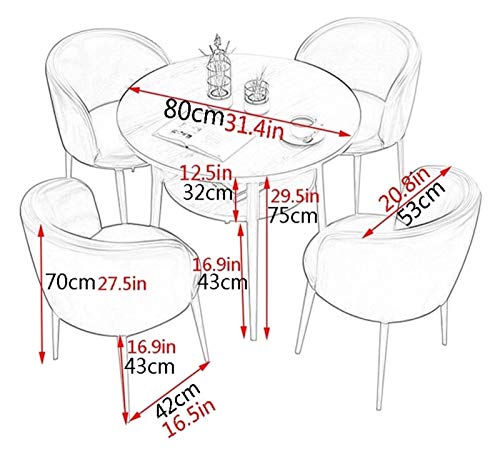 Leisure Table and Chair Set Office Conference Room Business Negotiation Reception 90cm Square Table Home Living Room (Color : Blue) (Color : Peacock Blue)