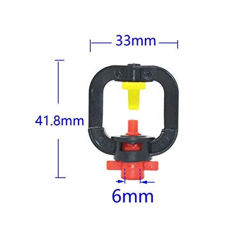 Xiaochen Lawn Irrigation Garden Watering 100Pcs 360-degree Fog Drop Nozzle Suspended Anti-Drop Fog Nozzle Rotating Refraction Nozzle with Barbed Threaded Connector (Color : F)