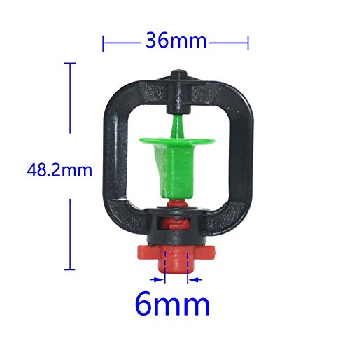 Xiaochen Lawn Irrigation Garden Watering 100Pcs 360-degree Fog Drop Nozzle Suspended Anti-Drop Fog Nozzle Rotating Refraction Nozzle with Barbed Threaded Connector (Color : F)
