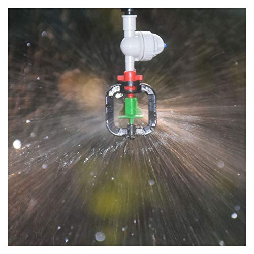 Xiaochen Lawn Irrigation Garden Watering 100Pcs 360-degree Fog Drop Nozzle Suspended Anti-Drop Fog Nozzle Rotating Refraction Nozzle with Barbed Threaded Connector (Color : F)