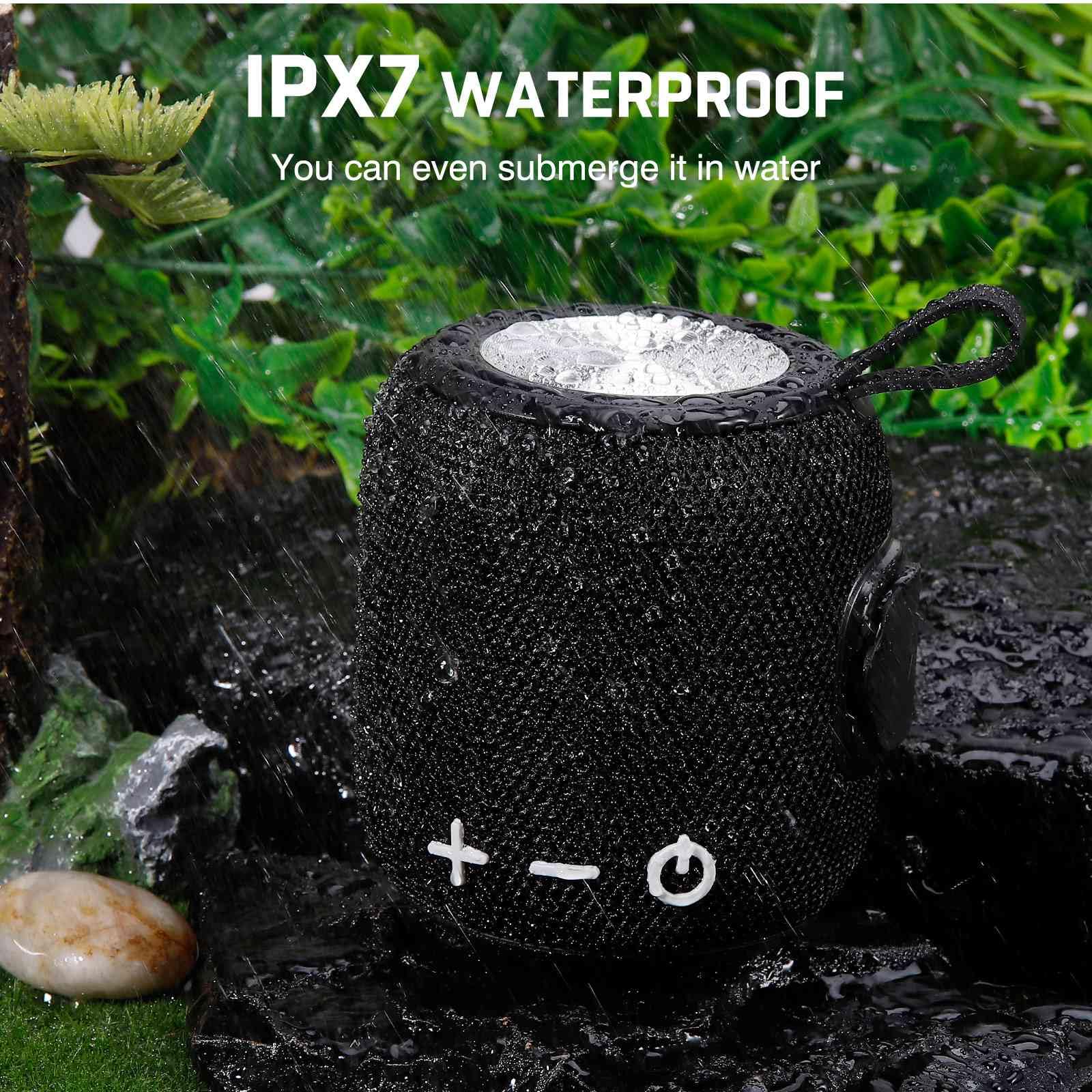 Bluetooth Speaker: Powerful Stereo Sound, IPX7 Waterproof, True Wireless Stereo Pairing, Portable Design, Latest Bluetooth V5.2 - Perfect for Blade A7, Beach, Outdoor, Home, Parties, Scooter - Black