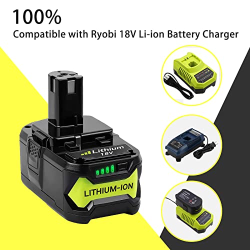 Upgrade 18V 6.0Ah P108 P102 Battery Replacement for Ryobi 18 Volt Battery Lithium Compatible with Ryobi Battery 18v Lithium P102 P103 P104 P105 P107 P109 P122 Ryobi System Cordless Power Drill Tool