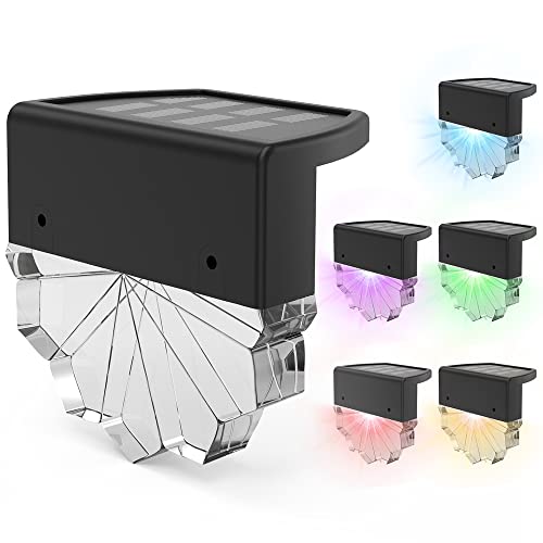 Solar Lights Outdoor, Firturezir 6 Pack LED Solar Fence Lights Garden Deck Lights Outdoor Decorative for Pathway, Yard, Patio, Stairs, Step and Fences