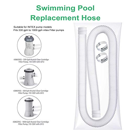 Pool Replacement Hose,1.25Inches Diameter Replacement Hose,Easy to Install,Pool Filter Replacement Hose Compatible with filter Pump 330 GPH, 530 GPH,1000 GPH(2PCS)