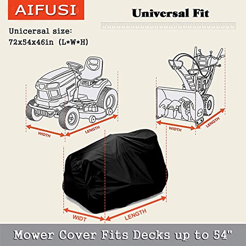 Riding Lawn Mower Cover Waterproof Tractor Cover Heavy Duty Fits Decks up to 54ββ, Large Premium Riding Lawn Tractor Cover UV Resistant Protection, Universal Size