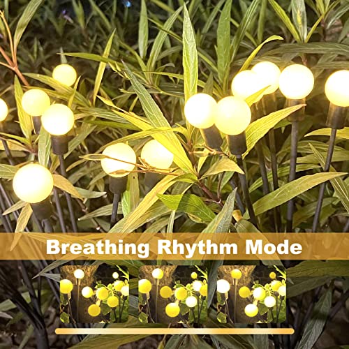 XIILSIE 4PCS Floating Pool Lights + New Upgraded 4 Pack 8 LED Solar Garden Lights Firefly Swaying Lights