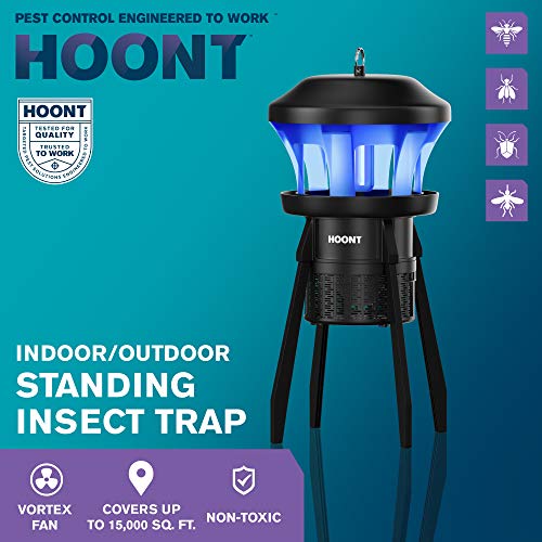 Hoont 35 3-Way Mosquito and Fly, Gnat Trap with Stand - with A Bright UV Light Attractant, and Fan Outdoor and Indoor Bug Killer