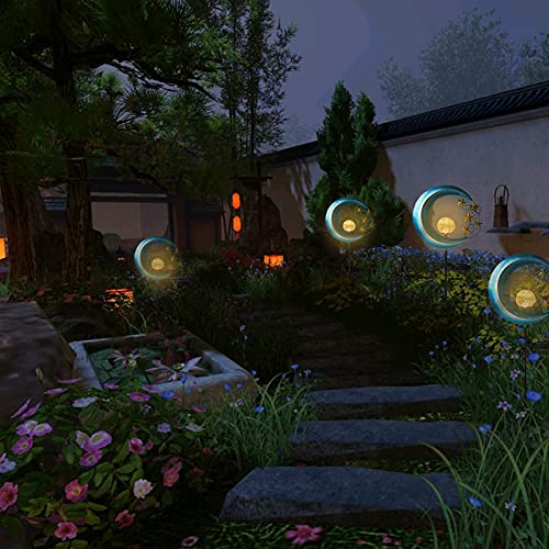 JTao-tec Solar Lights Outdoor Garden Moon Solar Garden Lights Decorative Glass Globe Led Waterproof for Walkway,Yard,Lawn,Patio Decor