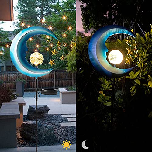 JTao-tec Solar Lights Outdoor Garden Moon Solar Garden Lights Decorative Glass Globe Led Waterproof for Walkway,Yard,Lawn,Patio Decor