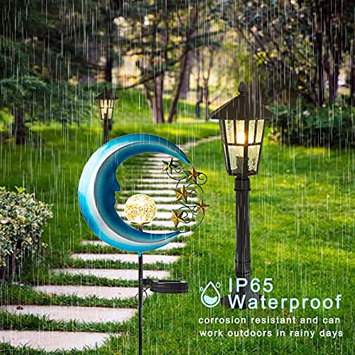 JTao-tec Solar Lights Outdoor Garden Moon Solar Garden Lights Decorative Glass Globe Led Waterproof for Walkway,Yard,Lawn,Patio Decor