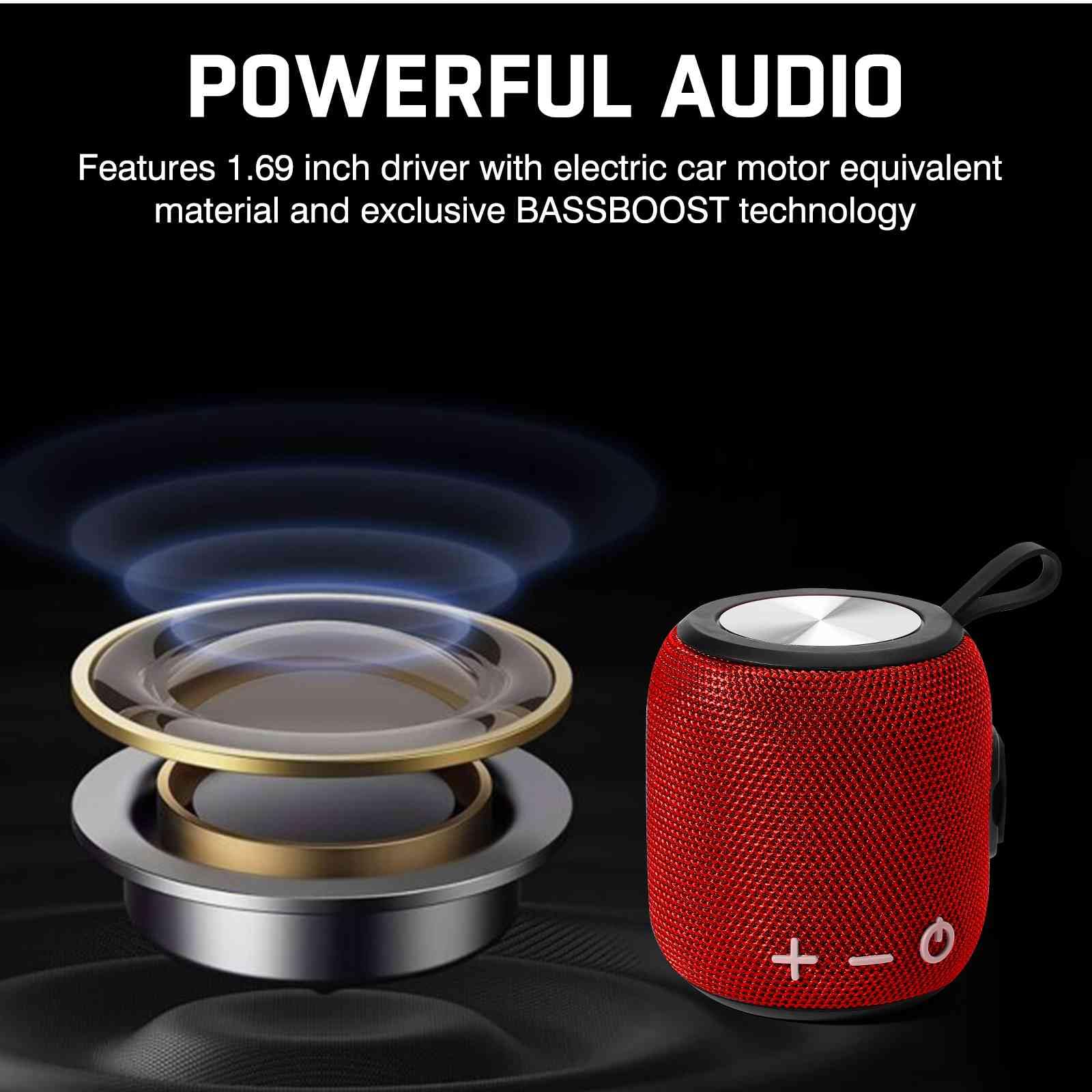 Bluetooth Speaker: Powerful Stereo Sound, IPX7 Waterproof, True Wireless Stereo Pairing, Portable Design, Latest Bluetooth V5.2 - Perfect for Google Pixel 8 Pro, Beach, Outdoor, Home, Parties- Red