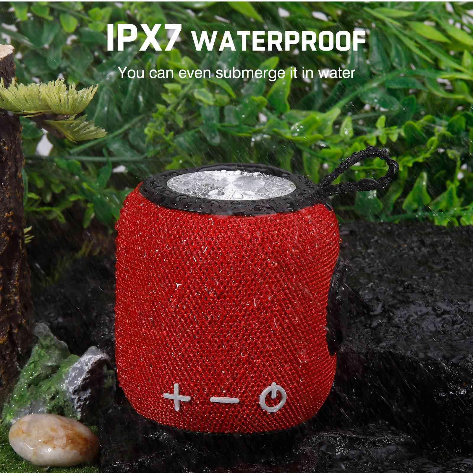 Bluetooth Speaker: Powerful Stereo Sound, IPX7 Waterproof, True Wireless Stereo Pairing, Portable Design, Latest Bluetooth V5.2 - Perfect for Google Pixel 8 Pro, Beach, Outdoor, Home, Parties- Red