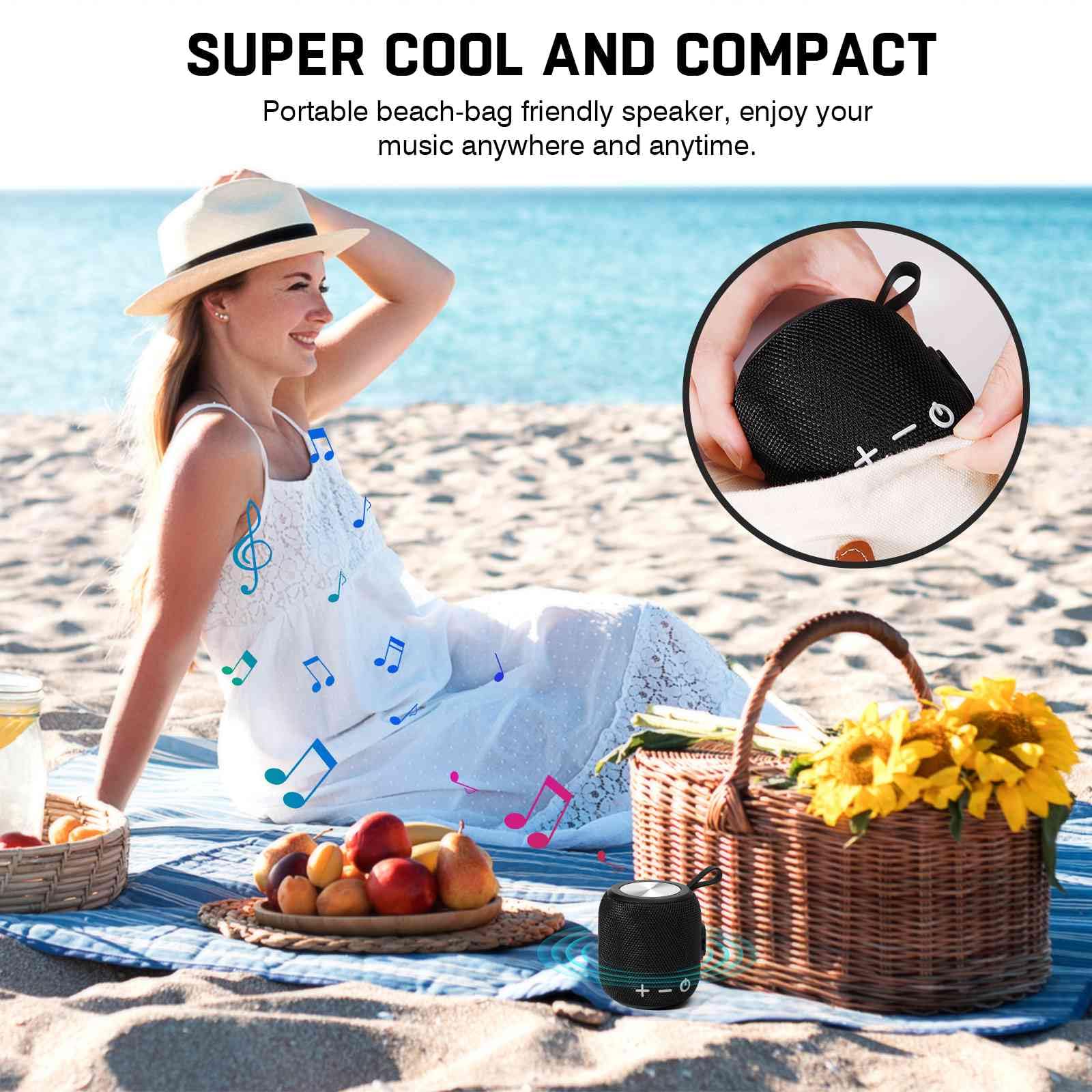 Bluetooth Speaker: Powerful Stereo Sound, IPX7 Waterproof, True Wireless Stereo Pairing, Portable Design, Latest Bluetooth V5.2 - Perfect for Google Pixel 8 Pro, Beach, Outdoor, Home, Parties- Red