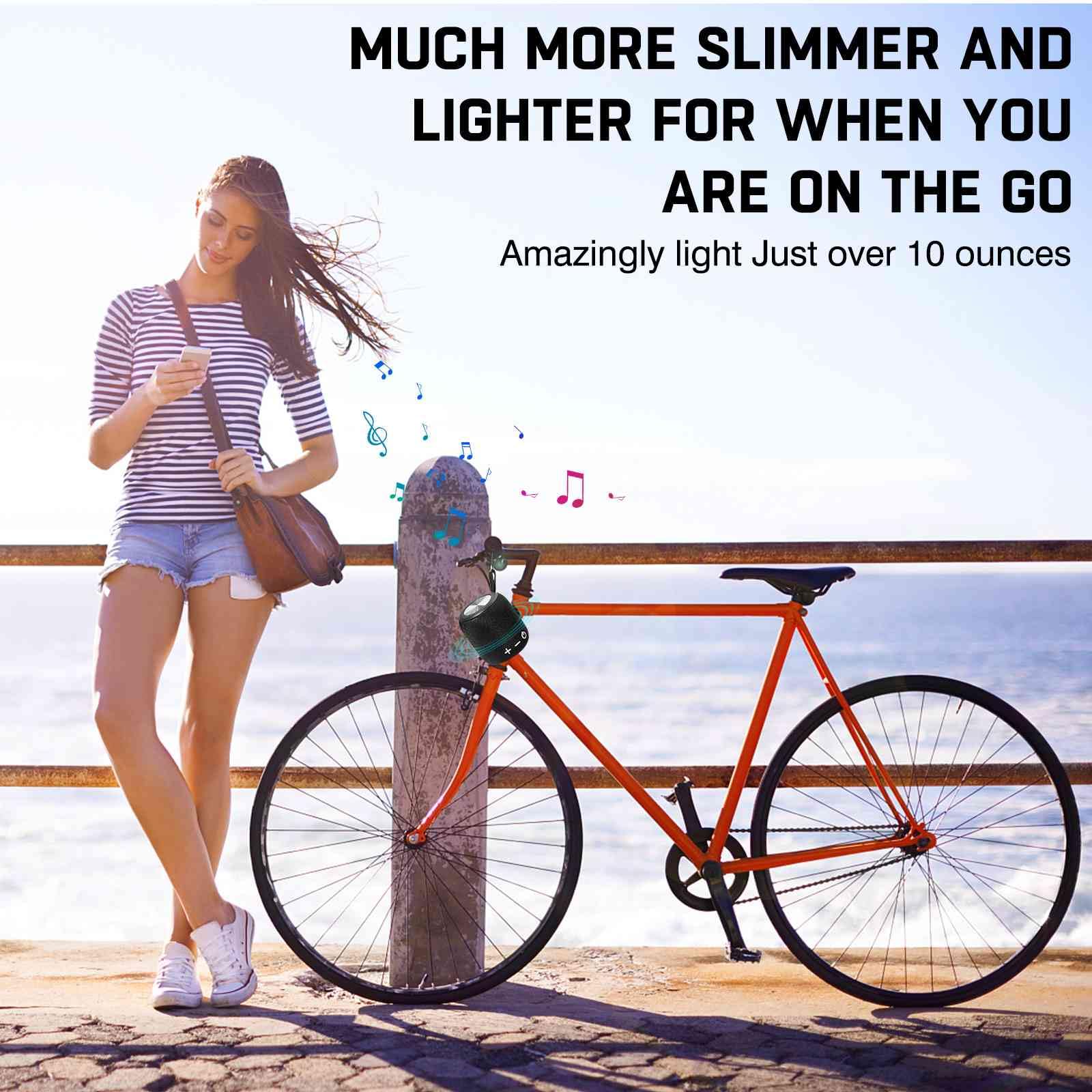 Bluetooth Speaker: Powerful Stereo Sound, IPX7 Waterproof, True Wireless Stereo Pairing, Portable Design, Latest Bluetooth V5.2 - Perfect for Acer Liquid Jade 2, Beach, Outdoor, Home, Parties- Black