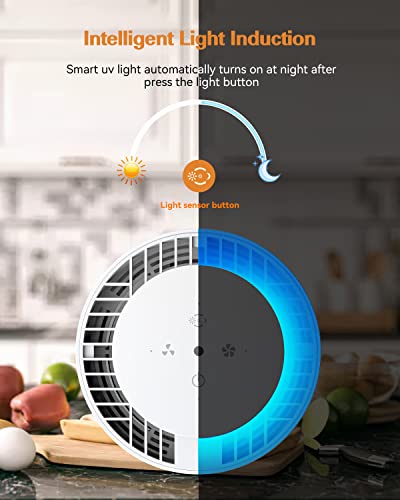 NONTAIL Fruit Fly Traps for Indoors, Mosquito Trap, Catcher & Killer for Gnat, Moth, Flies, Non-Zapper Insect Traps with UV Light Fan & Sticky Glue