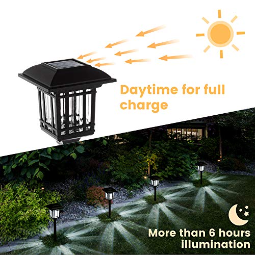 GIGALUMI Solar Path Lights 8 Pack, Solar Powered Garden Lights Outdoor, Bright Solar Yard Lights Waterproof for Landscape, Lawn, Pathway, Walkway and Driveway (Cold White)