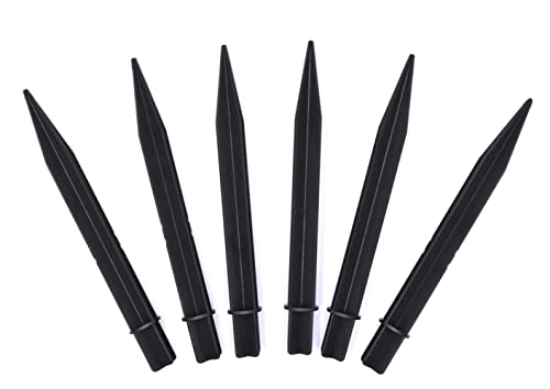 6Pcs 8.25 Inch Reinforced Ground Spikes, Solar Lights Spikes, ABS Plastic Lights Replacement Stakes, Ideal for Solar Pathway Lights Garden Lights Torch Lights( Inside Diameter 0.83 Inches)