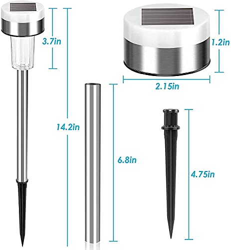 HYWGDLT 16 Pack Solar Pathway Lights Outdoor 10Lumen Dual Light Source LED Solar Waterproof Pathway Lights for Garden Patio and Walkway Decoration Warm White.