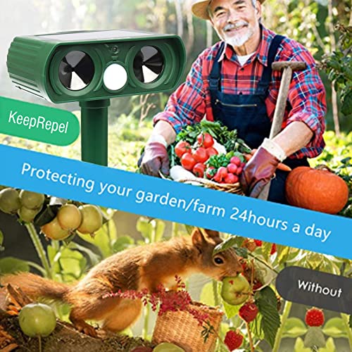 Animal Repeller -Outdoor Solar Repeller -with Waterproof Motion Sensor -Cat / Squirrel Repeller -Drive Away Dog -Cat -Squirrel -Rabbit -Fox -Coyotes