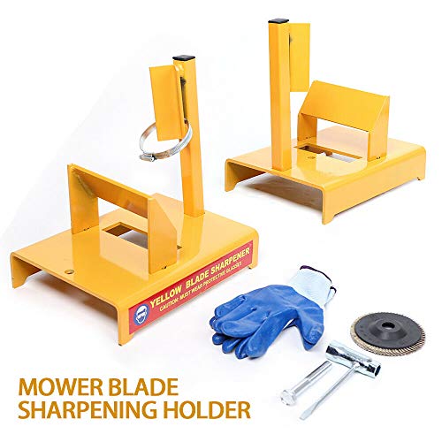 Lidhujnk Grinder Accessories Part Yellow Lawn Mower Blade Sharpener Mower Sharpener Blade, Mower Tractor Garden Yard Tool