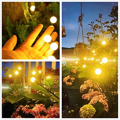 YOULESHU Solar Firefly lamp, Garden Lawn Firefly lamp, Outdoor Waterproof Solar lamp, Wind Swaying lamp, Solar Garden Light, Patio, Path, Lawn Decoration(4 Pack Warm Light)