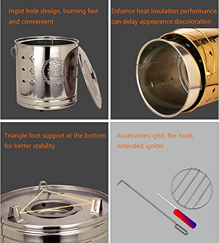LUCKSHINE Portable Burning Barrel, Garden Incinerator, Small Stainless Steel Burner for Burning Trash, Paper, Leaves