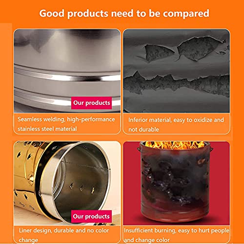 LUCKSHINE Portable Burning Barrel, Garden Incinerator, Small Stainless Steel Burner for Burning Trash, Paper, Leaves