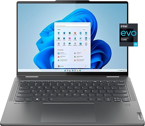 Lenovo Yoga 7i 2-in-1 Laptop | 14" 2.2K IPS Touch 100% sRGB Glossy | 13th Gen Intel 10-Core i5-1335U >i7-1255U | 16GB DDR5 512GB SSD | Backlit Fingerprint Thunderbolt Win11Pro Gray + HDMI Cable
