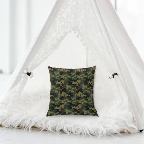 XMNYGJ Forest Camo Camouflage Throw Pillow Covers 20 x 20 Inch Decorative Square Cushion Case Soft Cozy Modern Pillowcase for Couch Sofa Bed Living Room Home Decor