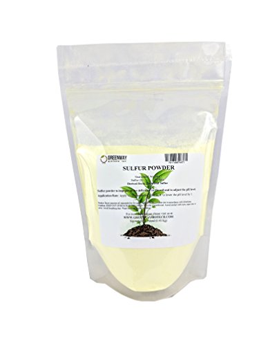 Greenway Biotech Organic Sulfur Powder Fertilizer for Plants- Required to Lower pH & Increased Sulfur Deficiencies- Essential Nutrients for Plant Growth with Macronutrients - 1 Pound