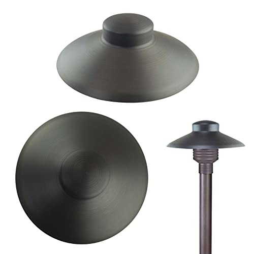 OLYMSTAR Low Voltage Landscape Path Light Hat Shade 6", Brass Outdoor Garden Yard Driveway Walkway Lawn Patio Lights,Compatible with Most Brands' Pathway Light Post (Hat only 1 Pack) (6 Inch Hat)