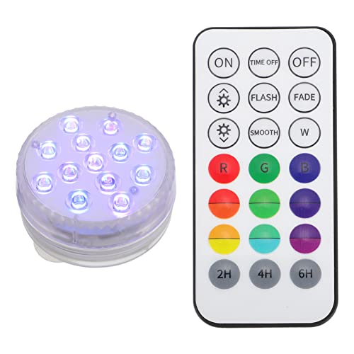 HANABASS 1 Set Suction Vase with Cup Remote Base Lamp White Fish Garden Pool Driving Underwater Ornament Tank Remoter Submersible Aquarium Light Pond Bathtub Lights Fountain for