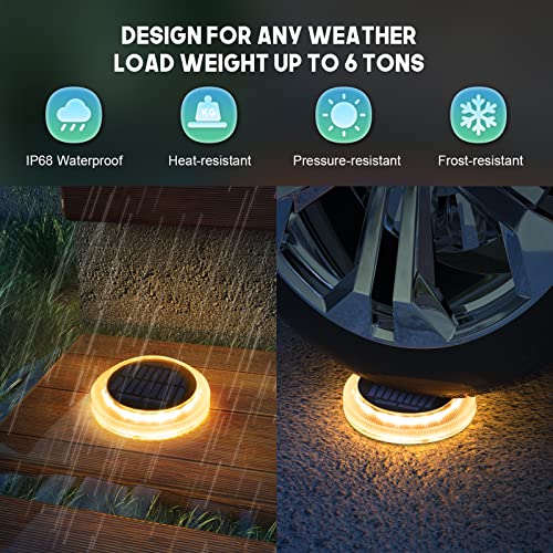 WILLED Solar Step Lights Outdoor, Warm White Solar Deck Lights IP65 Waterproof, Solar Powered Step Lights for Stairs, Post Cap, Fence, Driveway, Walkway, Pathway, Patio, Garden, 4 Pack