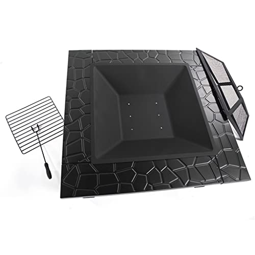 ZLXDP 32 Inch Brazier Outdoor Camping Stove Garden Portable Courtyard Metal Fire Pits Bowl with Accessories BBQ Grills