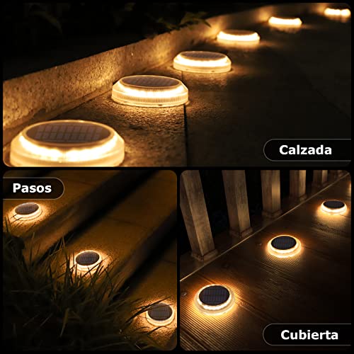 WILLED Solar Step Lights Outdoor, Warm White Solar Deck Lights IP65 Waterproof, Solar Powered Step Lights for Stairs, Post Cap, Fence, Driveway, Walkway, Pathway, Patio, Garden, 4 Pack