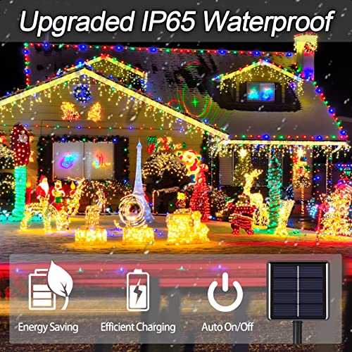 2 Pack Solar String Lights Outdoor, 200 LED Extra-Long 72FT Solar Powered Lights with 8 Lighting Modes, Waterproof Outdoor Lighting Decoration for Garden, Patio, Balcony, Xmas, Wedding, Party