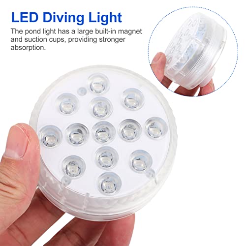 HANABASS 1 Set Suction Vase with Cup Remote Base Lamp White Fish Garden Pool Driving Underwater Ornament Tank Remoter Submersible Aquarium Light Pond Bathtub Lights Fountain for