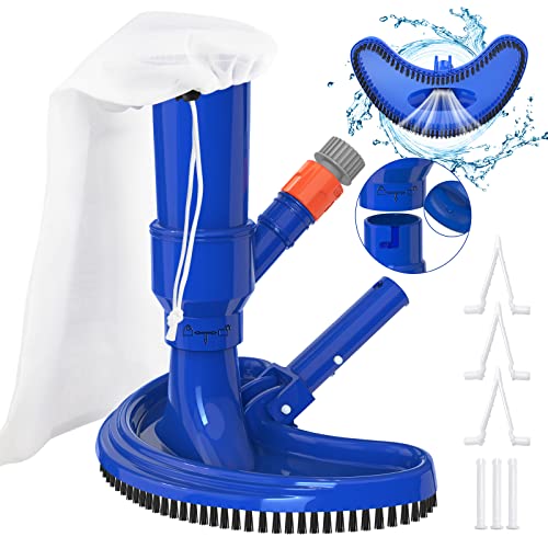 PooLuck Upgraded Portable Pool Vacuum Jet Underwater Cleaner W/Brush Bag Handheld Portable Pool Vacuum Swimming Pool Mini Jet Vacuum Pool Cleaner Pool Spa Jet Vac for Above Ground Pool Vacuum Head
