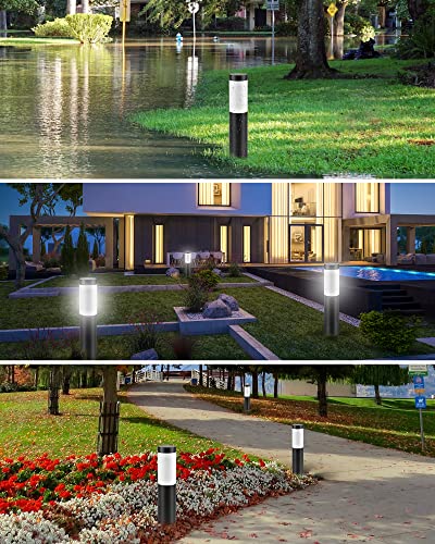 Carpdiem Solar Garden Lights, 2 Pack 1200mAh Battery Solar Outdoor Lights Waterproof,Landscape Lighting,Solar Pathway Lights Outdoor for Yard,Path,Driveway,Walkway,Cold White