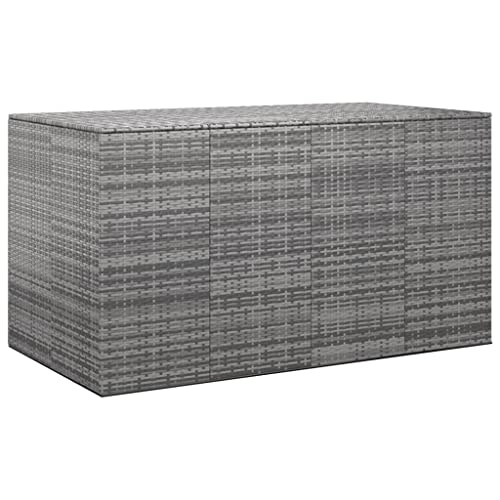 GOLINPEILO Outdoor Patio Garden Storage Box Large Deck Box PE Rattan Patio Storage Box Garden Storage Chest Container Storage Organizer Cabinet for Lawn Backyard,76.4" x 39.4" x 40.6" Gray