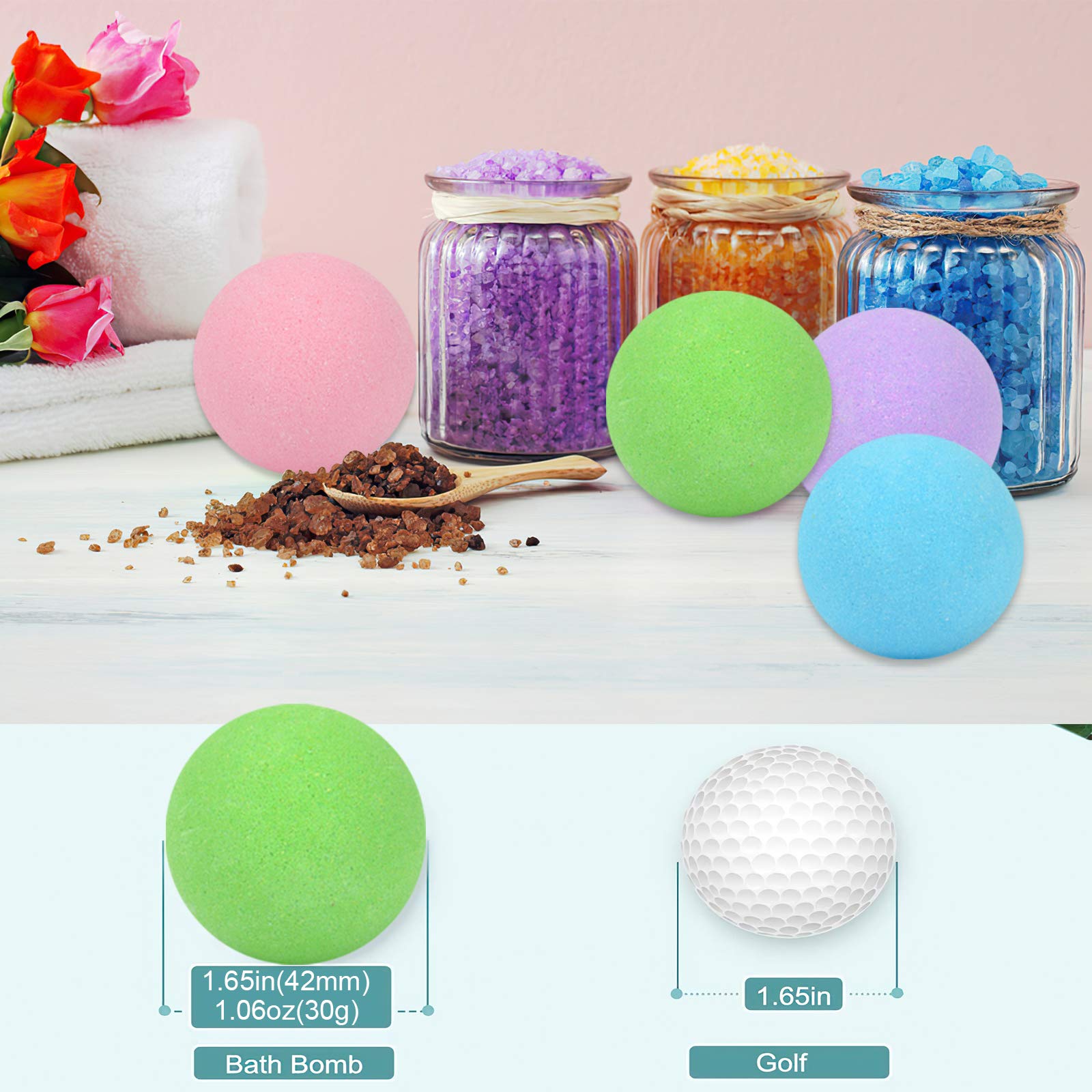 36 Organic Bath Bombs Gift Set, Natural Mini Handmade Bath Bombs for Women, Girls, Men, Kids Safe Bubble Bath Bomb, Rich Essential Oils Spa Bath Fizzies for Moisturizing Dry Skin, Relaxing Scents