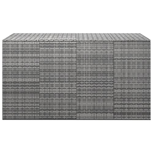 GOLINPEILO Outdoor Patio Garden Storage Box Large Deck Box PE Rattan Patio Storage Box Garden Storage Chest Container Storage Organizer Cabinet for Lawn Backyard,76.4" x 39.4" x 40.6" Gray