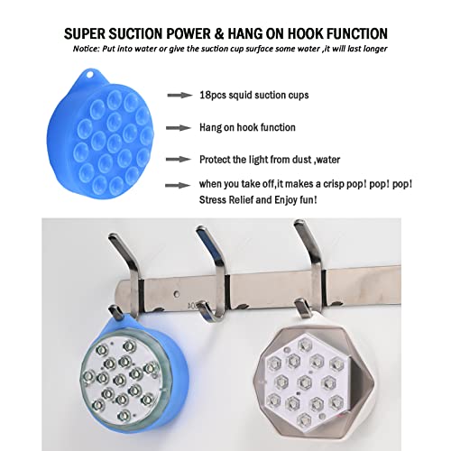 KIMWEI Never Lost Squid Suction Cup for Submersible Led Lights, Bathtub Light and Pool Lights with 17pcs Suctions (2Pack)