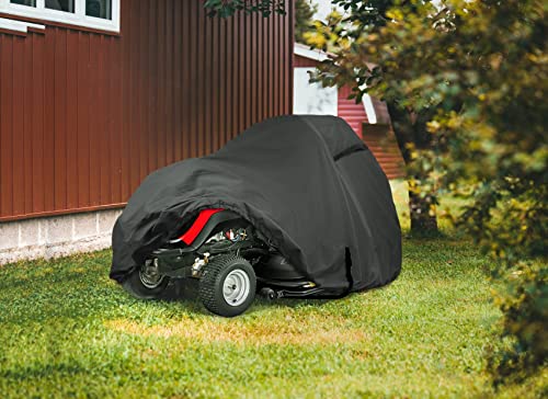 Porch Shield Water-resistant Riding Mower Cover Universal Fit Lawn Tractor (Up to 54" decks, Black)