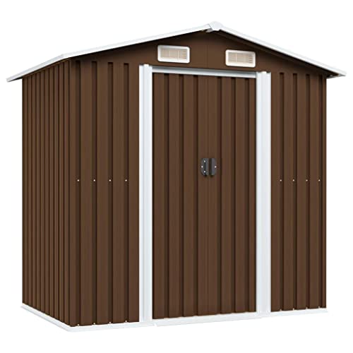 vidaXL Garden Storage Shed Metal 80.3"x52"x73.2" Garage Tool Storage House