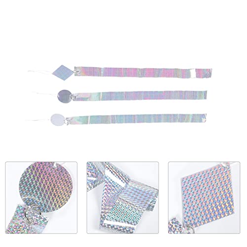 Happyyami 3Pcs Bird Tape Ribbon Tape Reflective Bird Tape Bird Reflectors Decorative Bird Deterrent Device for Garden