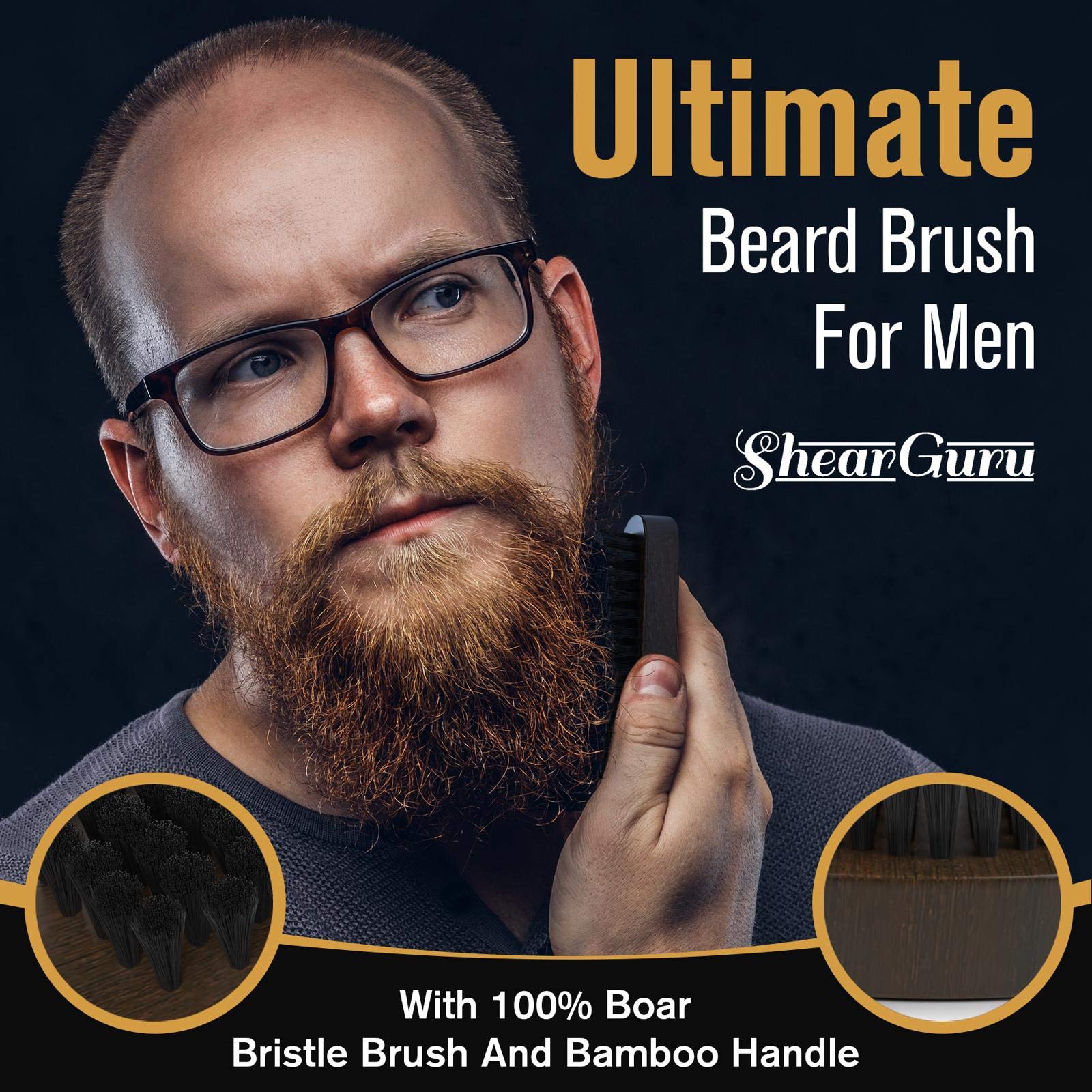 Natural Complete Care Beard Grooming Kit for Men– Brush Set 100% Boar Bristle Bamboo Brush, Handmade Wood Comb and Beard Oil Helps Softening & Conditioning Itchy beards Great GENTLEMEN'S Gift
