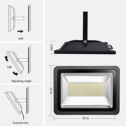 Missbee Super Bright 200W LED Flood Light, 22000lm Outdoor Landscape Flood Light, Security Light , 2800-3000K, Work for Garage, Garden, Lawn,Yard and Playground (Warm White)