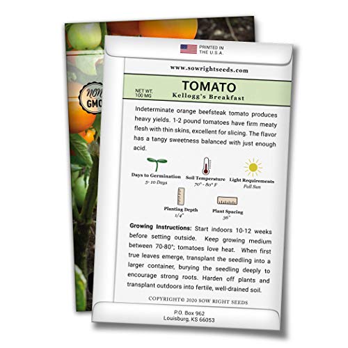 Sow Right Seeds - Kellogg's Breakfast Tomato Seed for Planting - Non-GMO Heirloom Packet with Instructions to Plant a Home Vegetable Garden